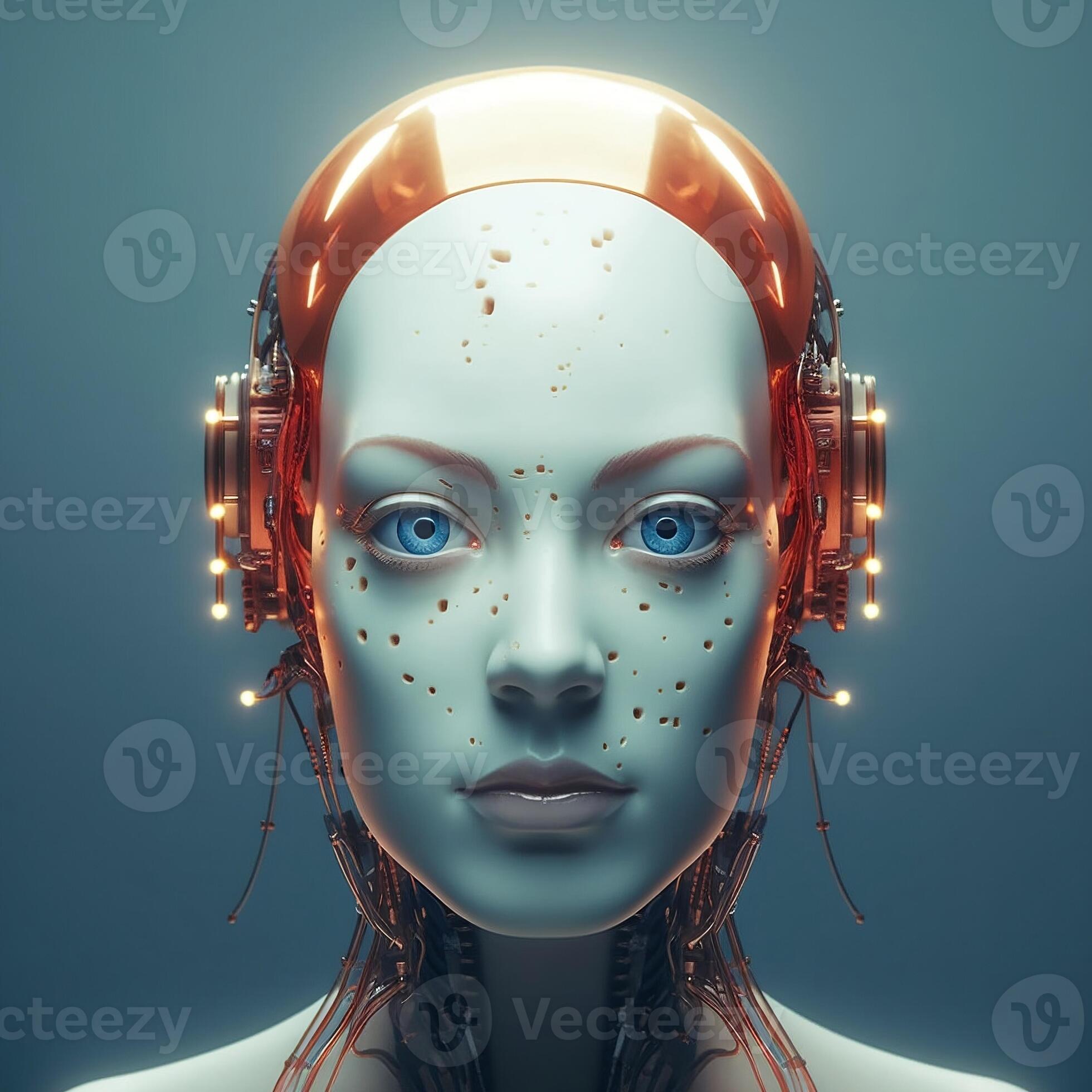 Android Face Robotic Portrait. 24912460 Stock Photo at Vecteezy