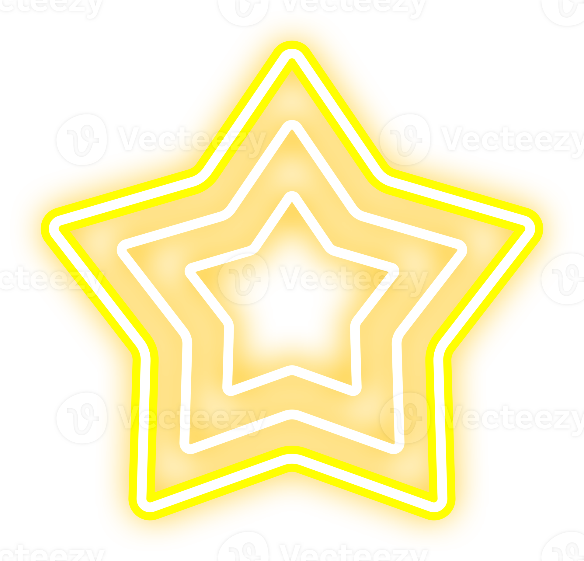 Double Glowing Neon Yellow Star 24913040 PNG
