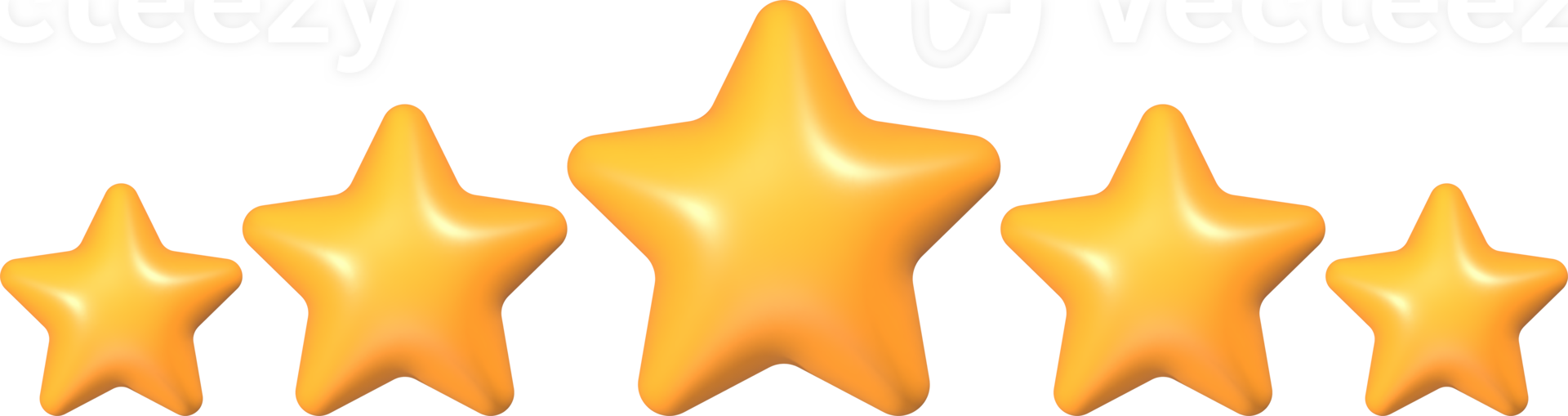 3D Five Star Icon Illustration Rating 24913043 PNG