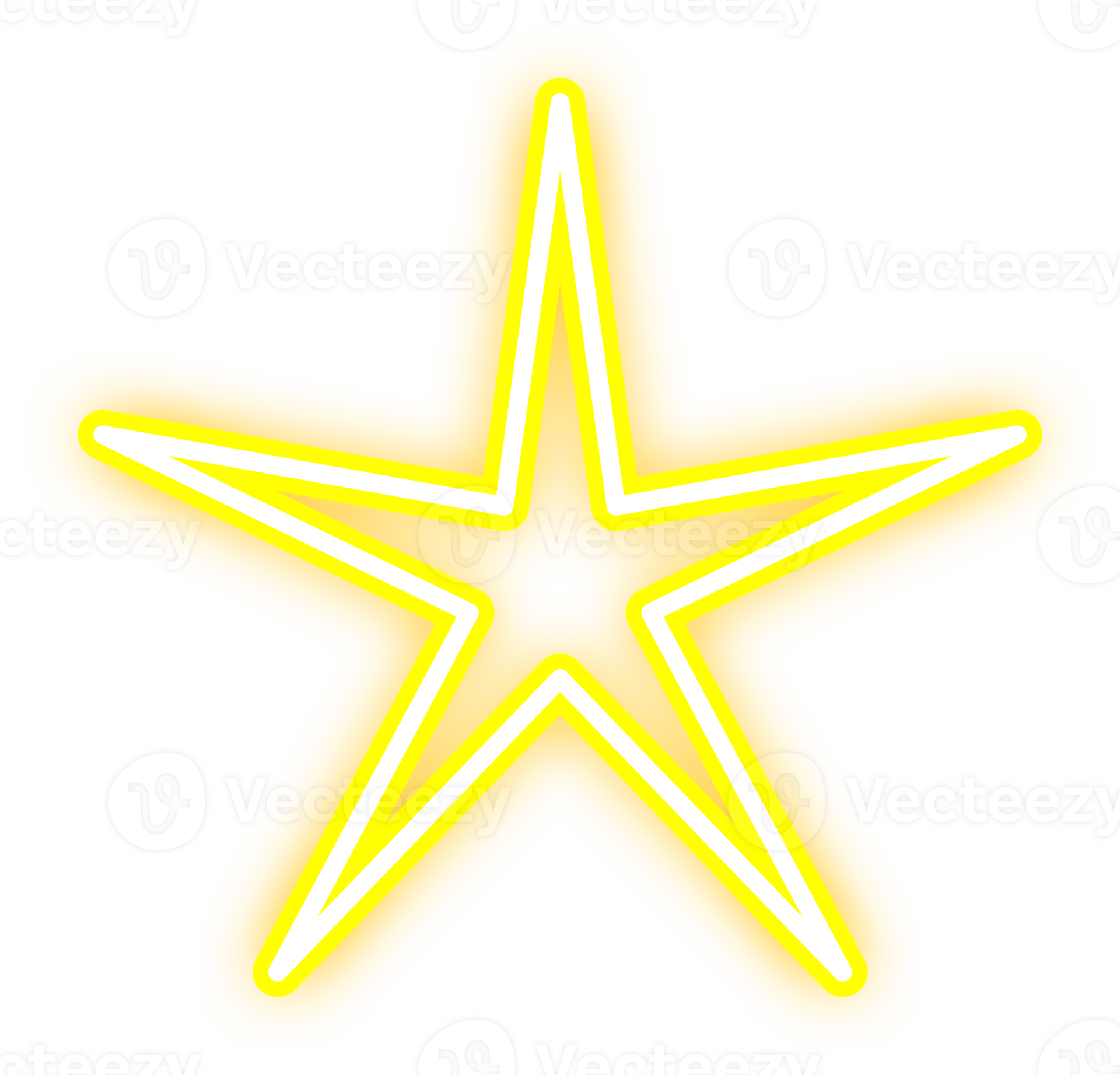 Glowing Neon Yellow Star 24913065 PNG