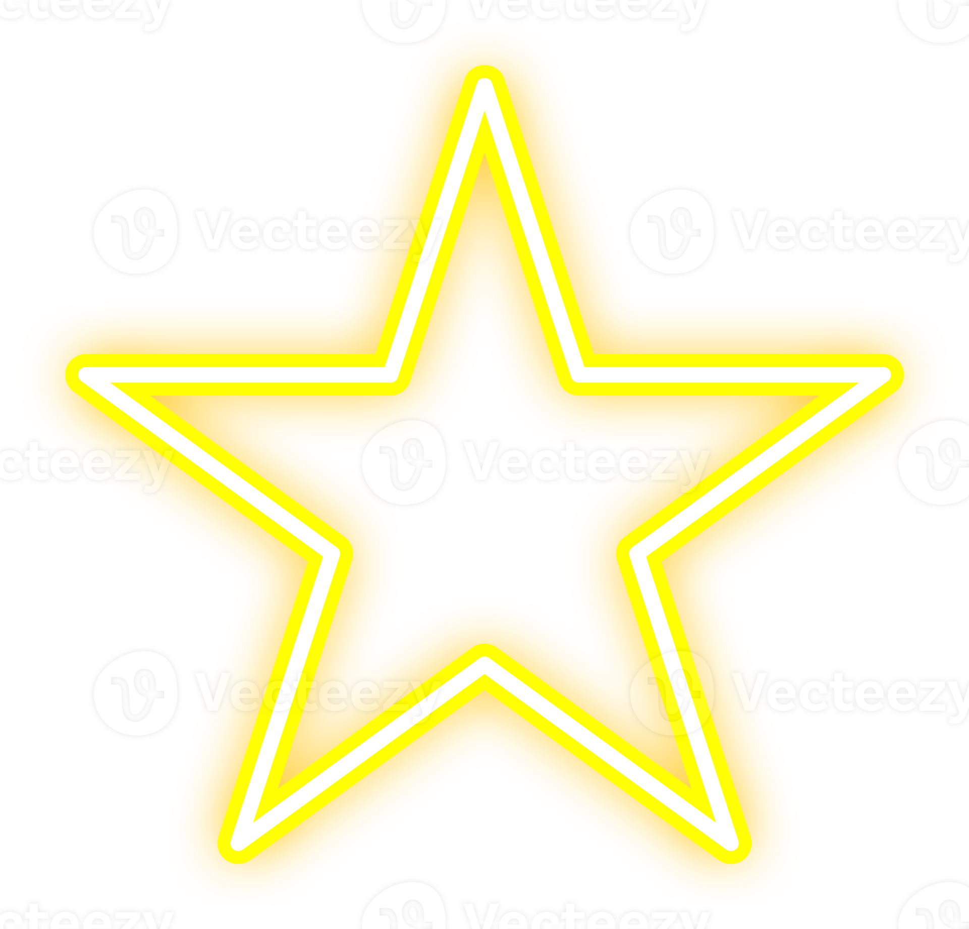 Perfect Glowing Neon Yellow Star 24913073 PNG