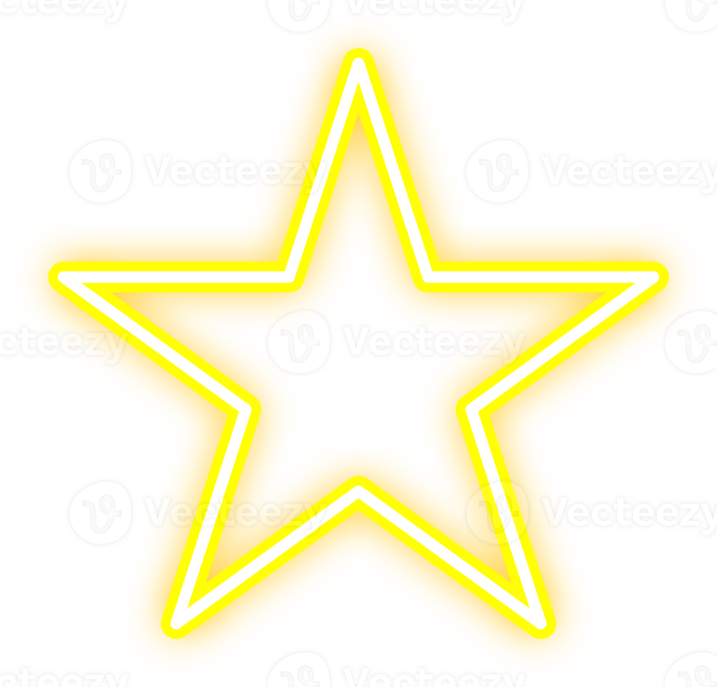 Perfect Glowing Neon Yellow Star 24913073 PNG