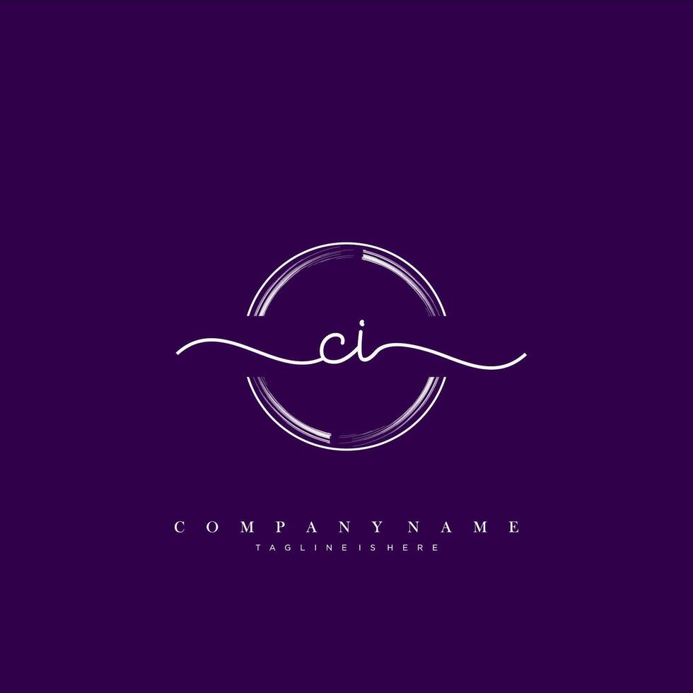 CI Initial handwriting minimalist geometric logo template vector ... CI Initial handwriting minimalist geometric logo template vector ...