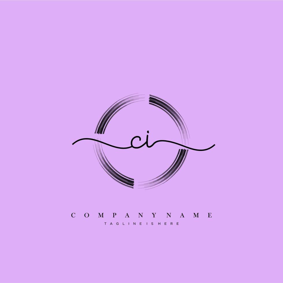 CI Initial handwriting minimalist geometric logo template vector ... CI Initial handwriting minimalist geometric logo template vector ...