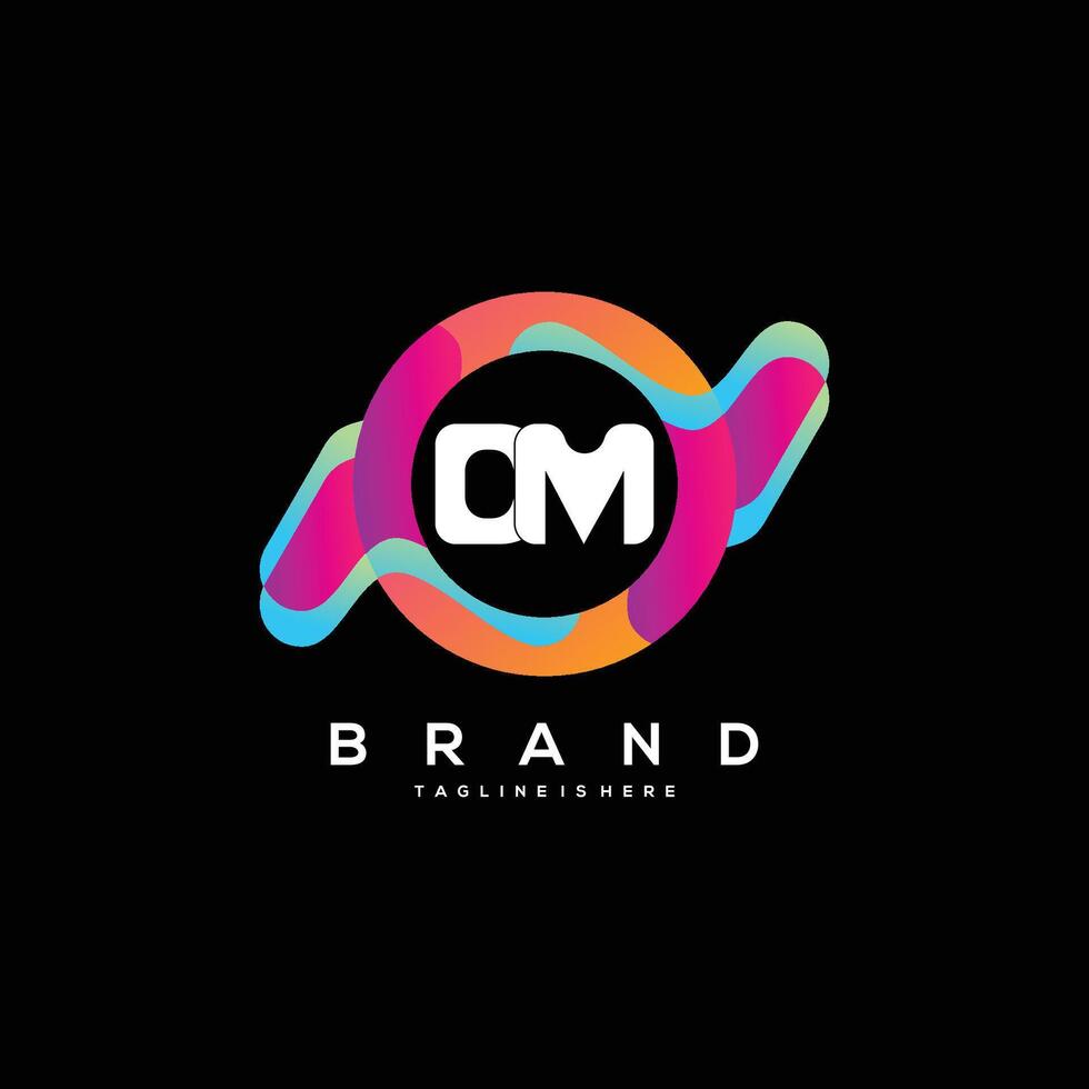 Initial Letter Dm Logo Design With Colorful Style Art 24913805 Vector