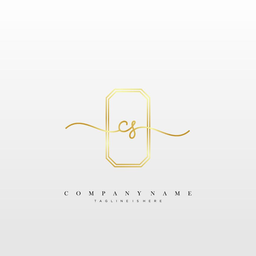 CS Initial handwriting minimalist geometric logo template vector ... CS Initial handwriting minimalist geometric logo template vector ...