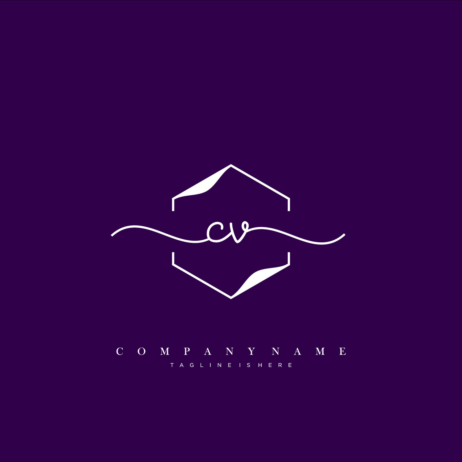 CV Initial handwriting minimalist geometric logo template vector ... CV Initial handwriting minimalist geometric logo template vector ...