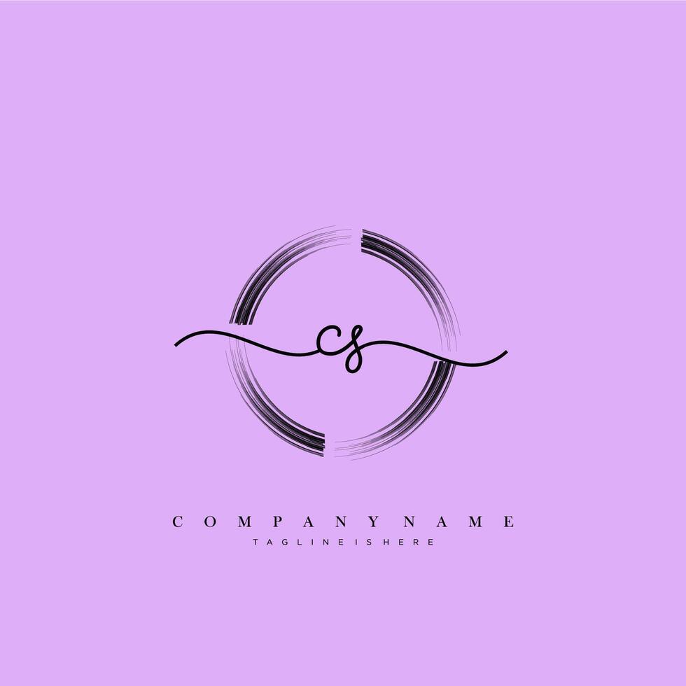 CS Initial handwriting minimalist geometric logo template vector ... CS Initial handwriting minimalist geometric logo template vector ...
