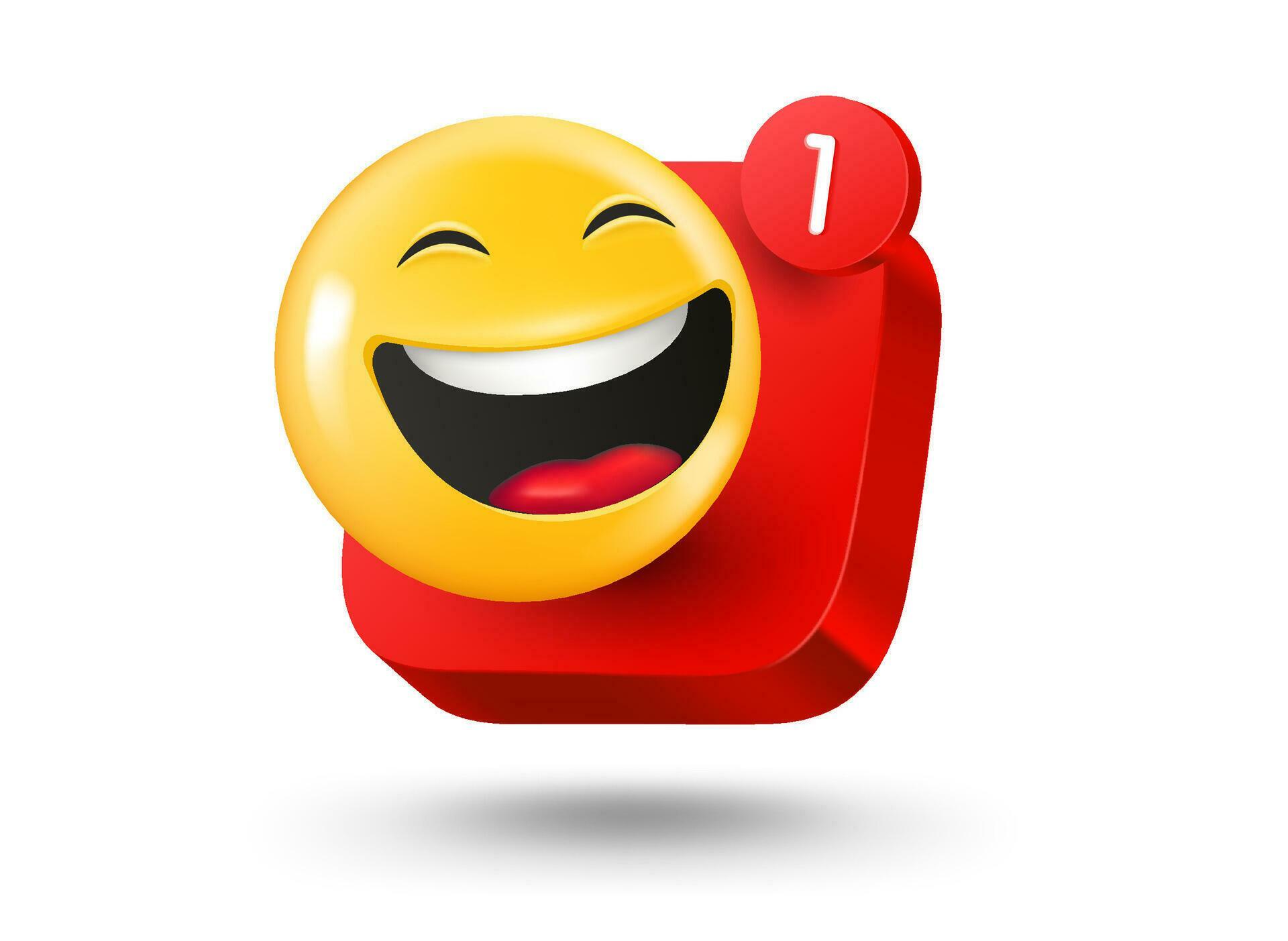 Mobile App Button With Emoji 3d Vector Mobile Application Icon With Notification 24917189
