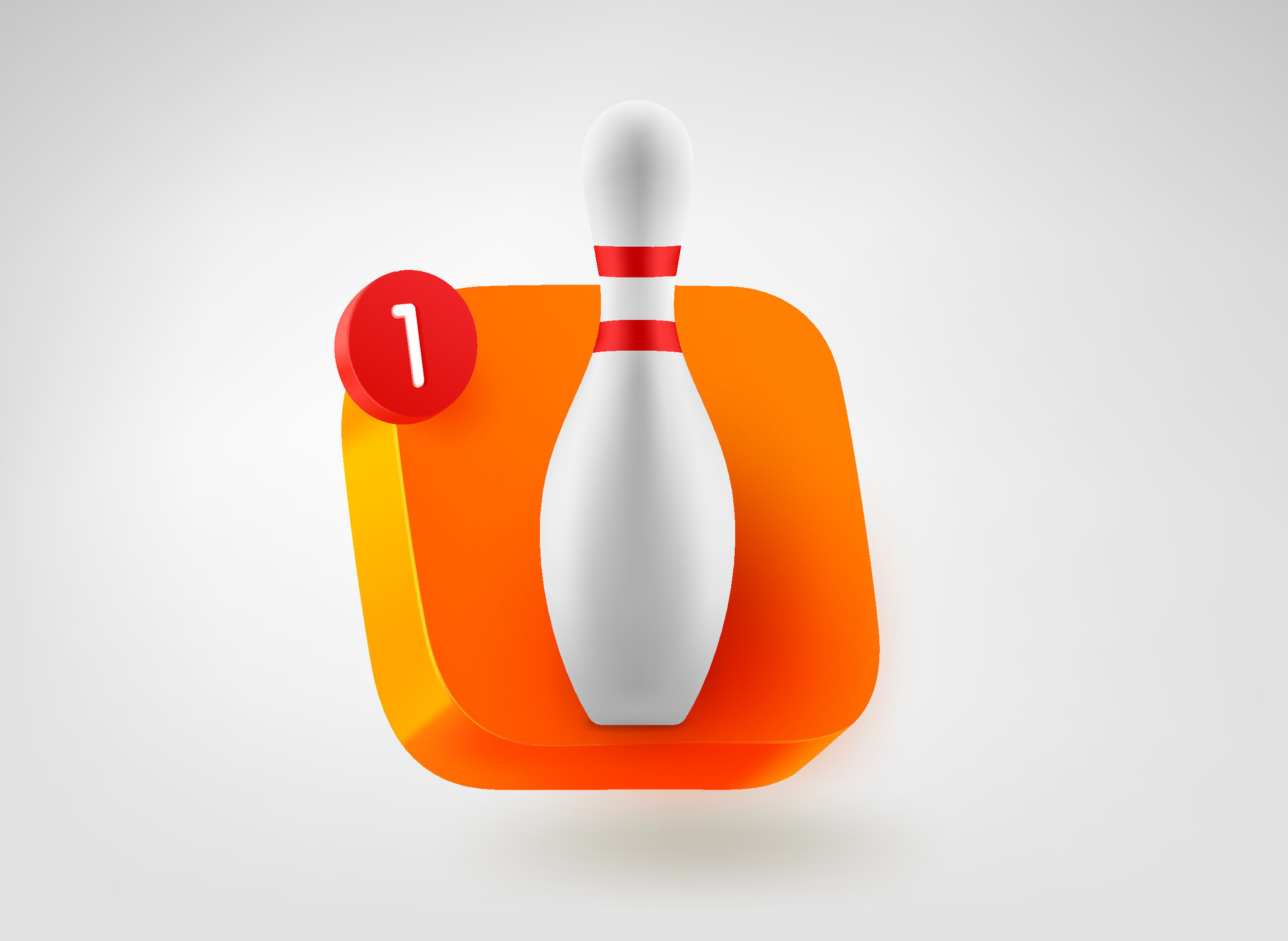 Bowling App Button Concept 3d Vector Mobile Application Icon 24917192