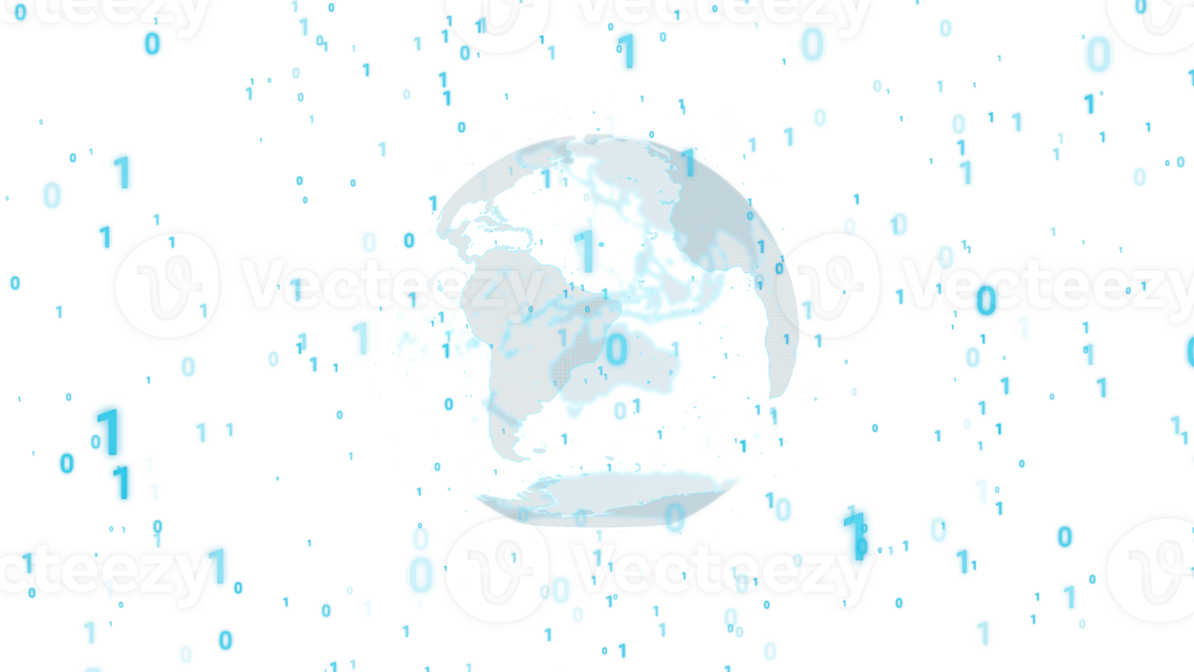 Earth Digital World Hologram Technology Binary Code Random Number Economy Business Background ...