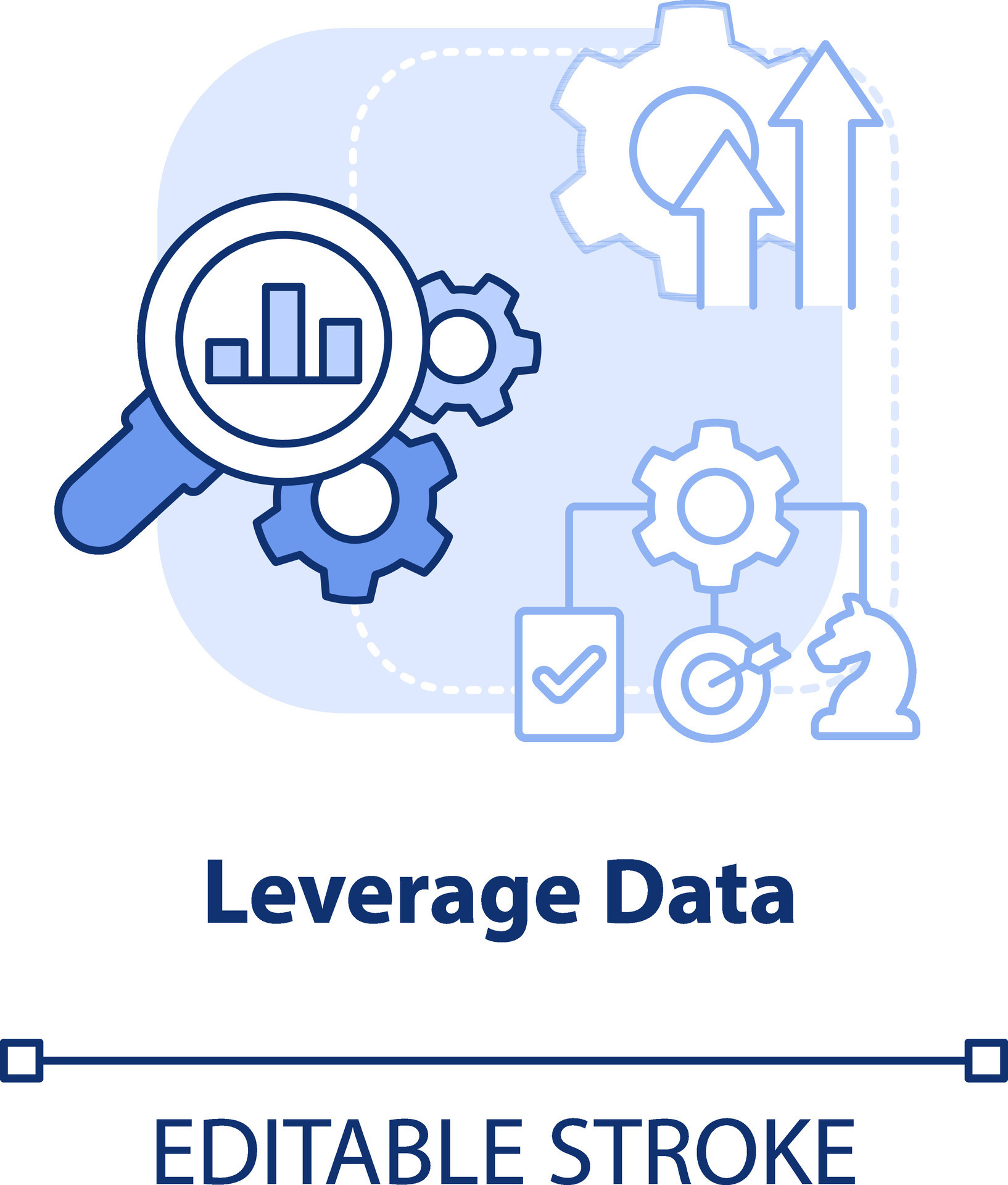 Leverage data light blue concept icon. Improve visibility. Supply chain ... Leverage data light blue concept icon. Improve visibility. Supply chain ...