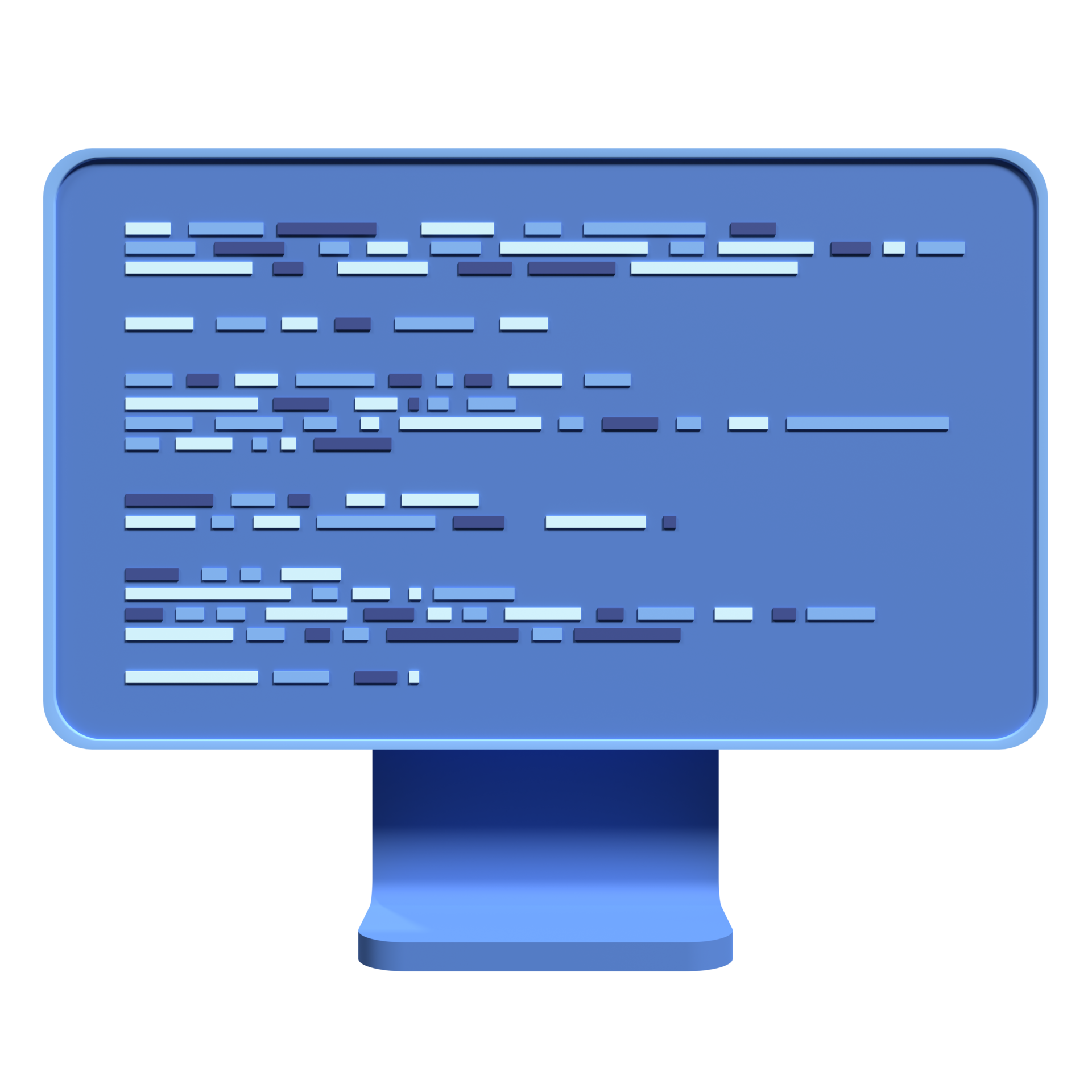Computer Programming Or Developing Software 3d Rendering Of Flat Monitor Coding 3d Render 3d