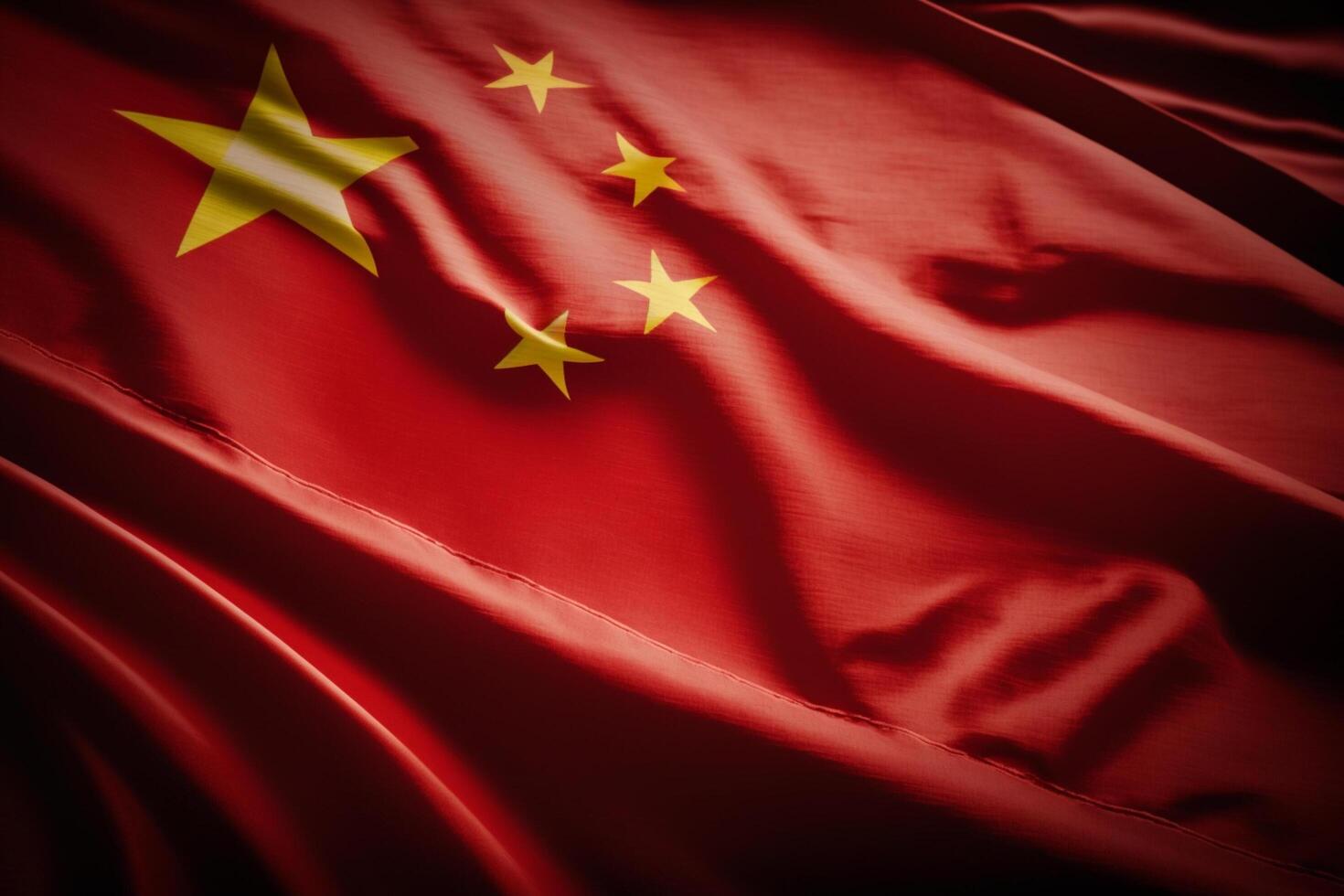 Realistic of the waving chinese flag with interesting textures. Waving ... Realistic of the waving chinese flag with interesting textures. Waving ...