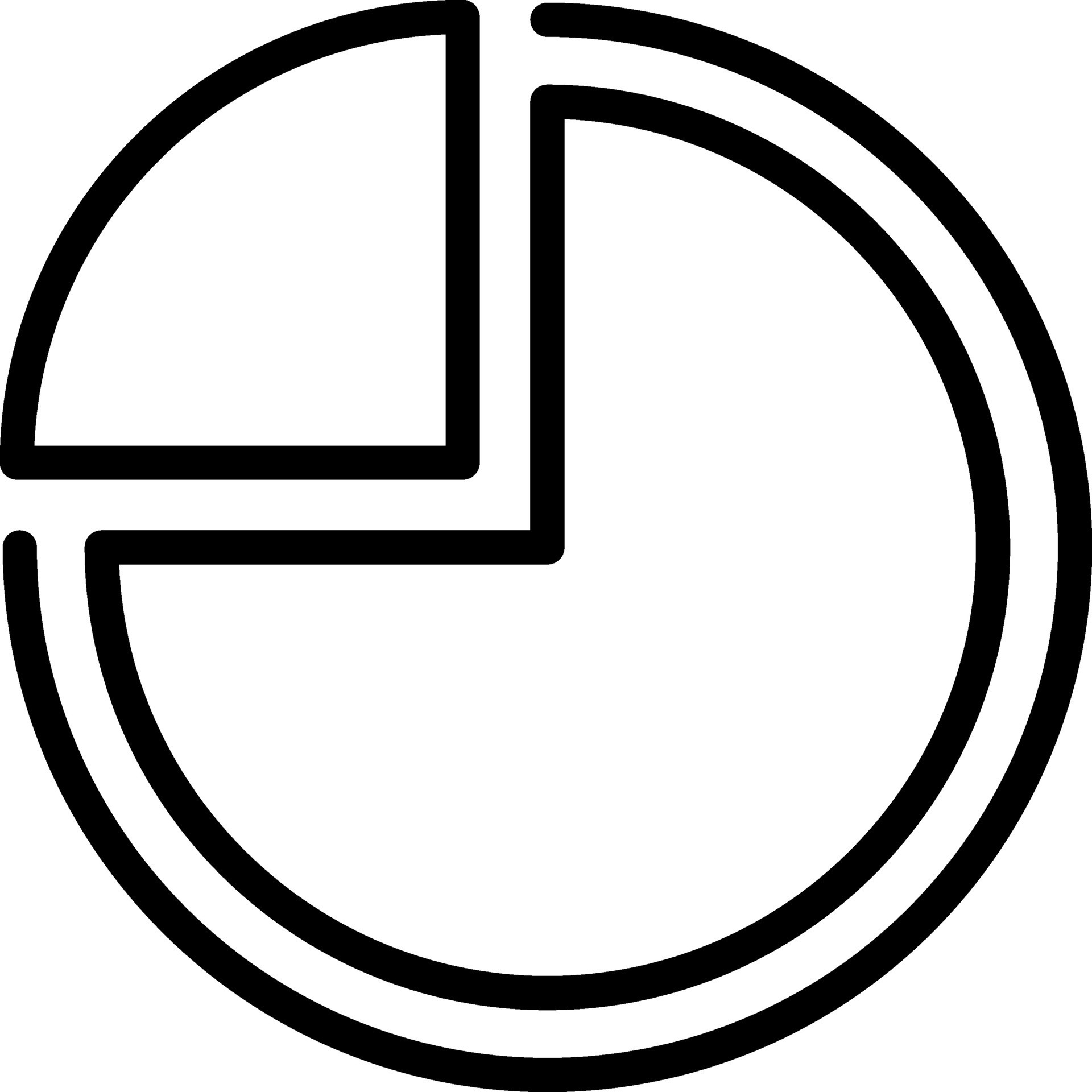 Two shape pie chart icon in thin line art. 24923051 Vector Art at Vecteezy