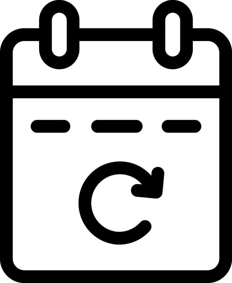 Line art Reload schedule icon in flat style. 24924637 Vector Art at ...