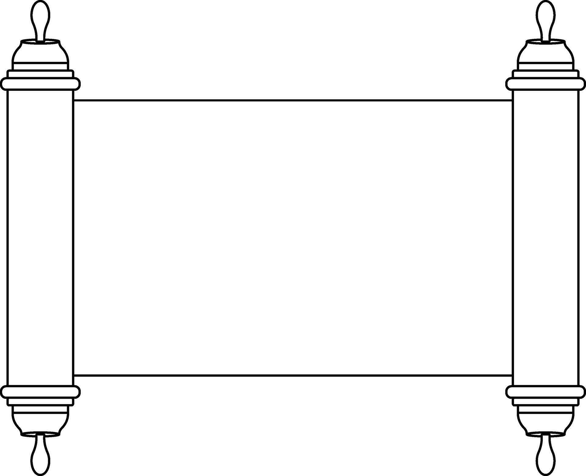 Flat style blank scroll in black line art. 24924992 Vector Art at Vecteezy