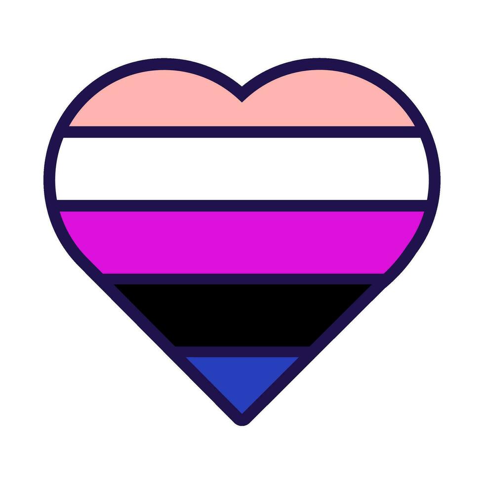 Outline Flag Heart Genderfluid Pride Icon 24931983 Vector Art At Vecteezy
