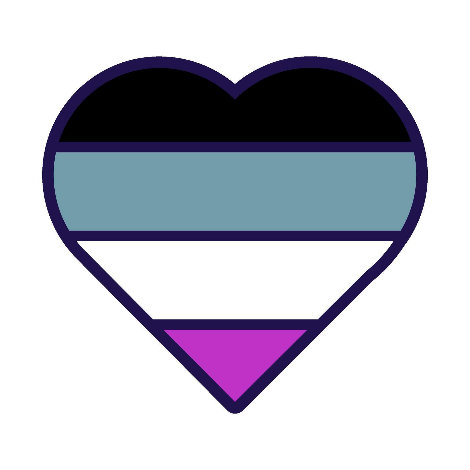 Outline Flag Heart Asexual Pride Icon 24931988 Vector Art At Vecteezy