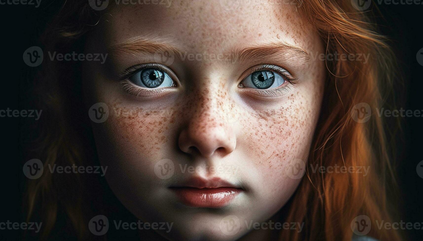 Cute Caucasian Girl With Innocent Beauty Staring At Camera Smiling