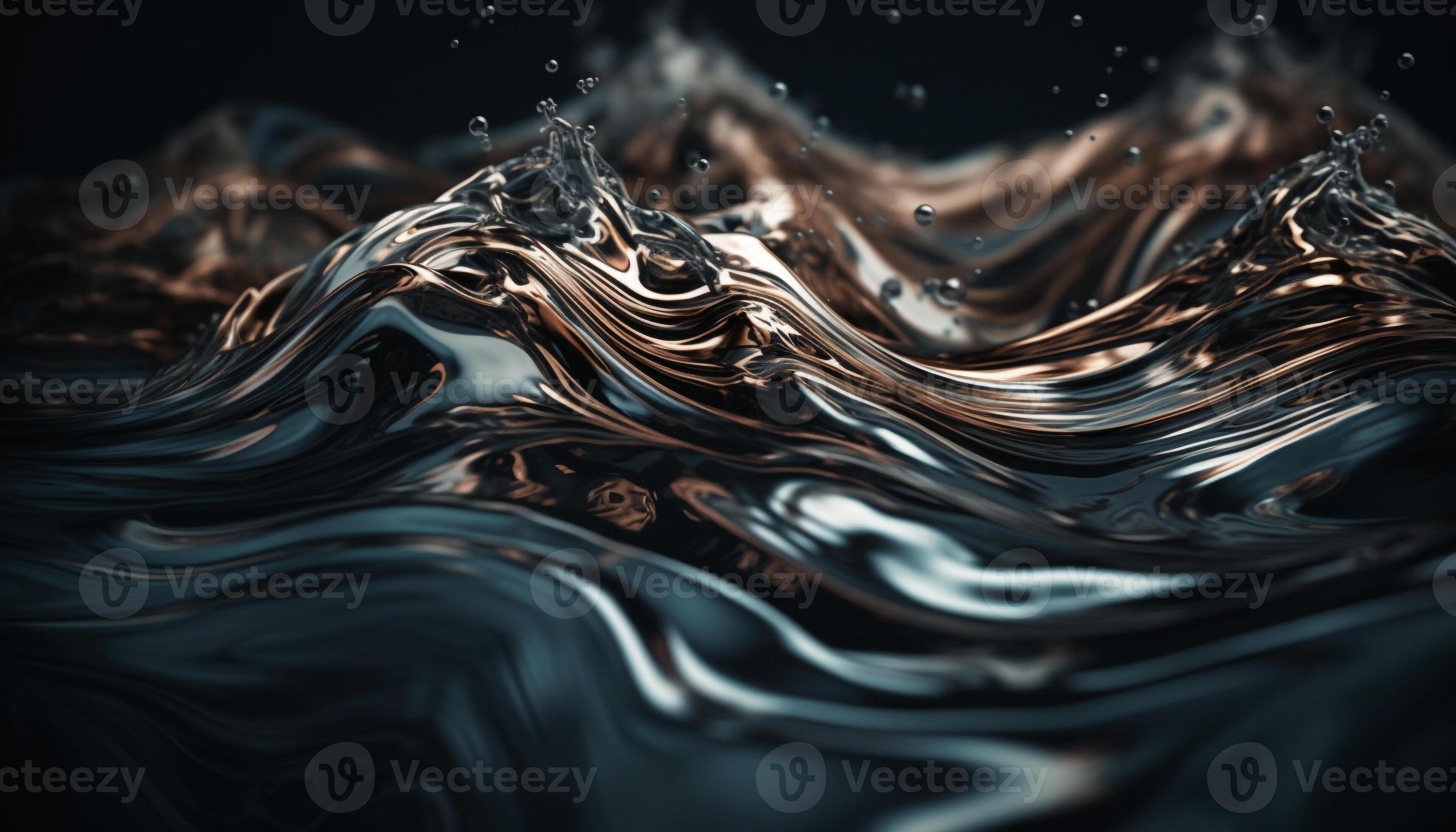 Smooth blue wave pattern flowing in space generated by AI 24946125 ...