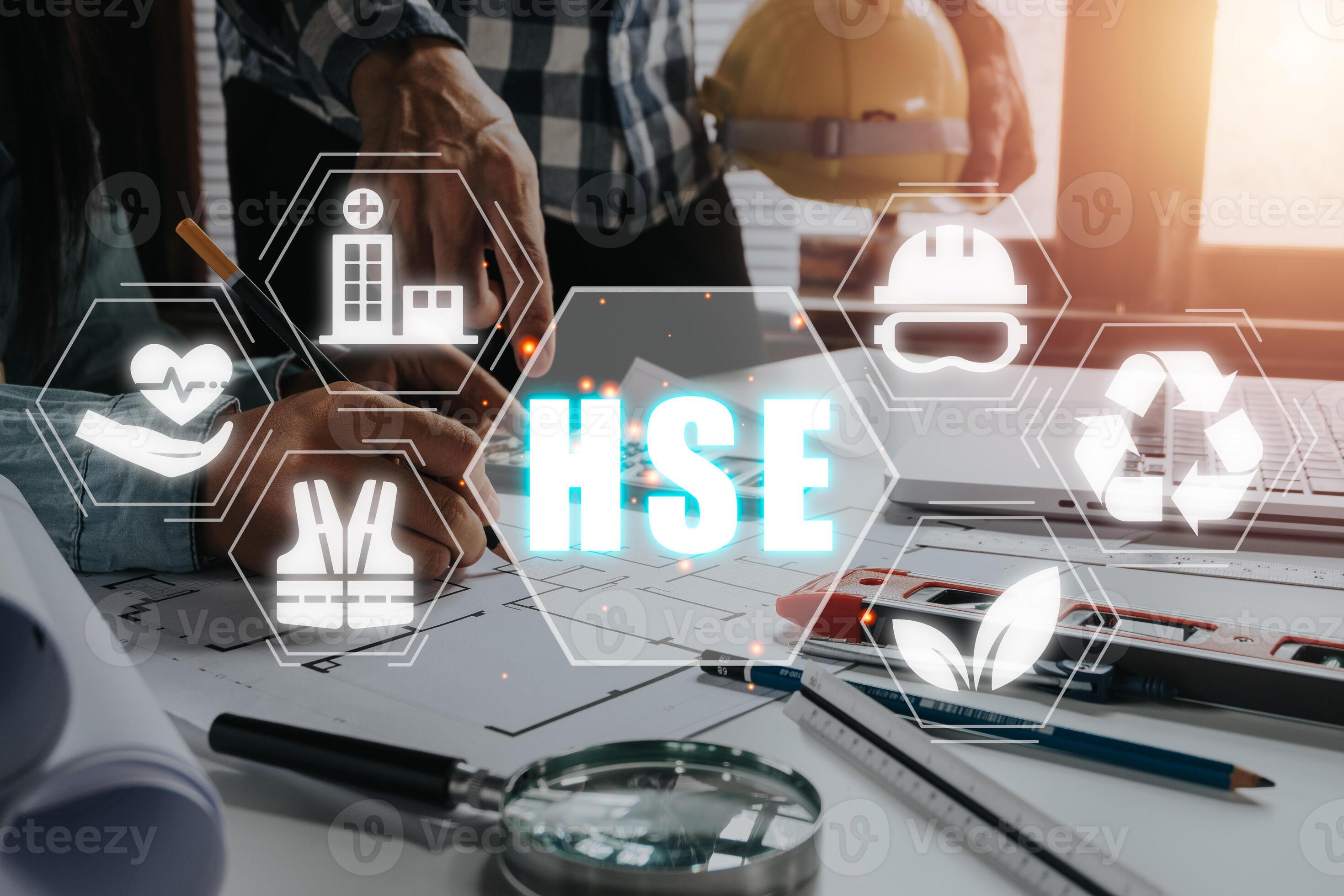 Health safety environment HSE education industry Concept, Engineer team ... Health safety environment HSE education industry Concept, Engineer team ...