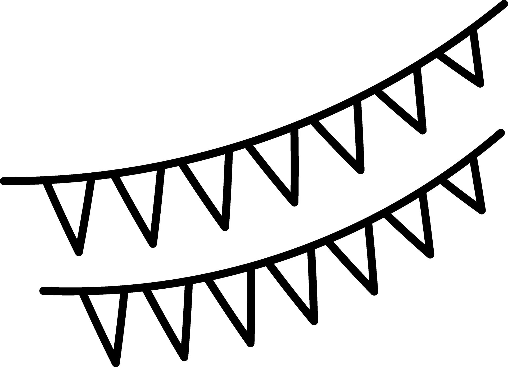 Isolated Triangle Party Flags Icon In Linear Style. 24949034 Vector Art ...