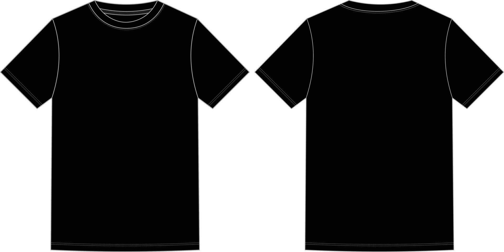 Blank Black T-shirt Design Vector Template, Front and Back View ... Blank Black T-shirt Design Vector Template, Front and Back View ...