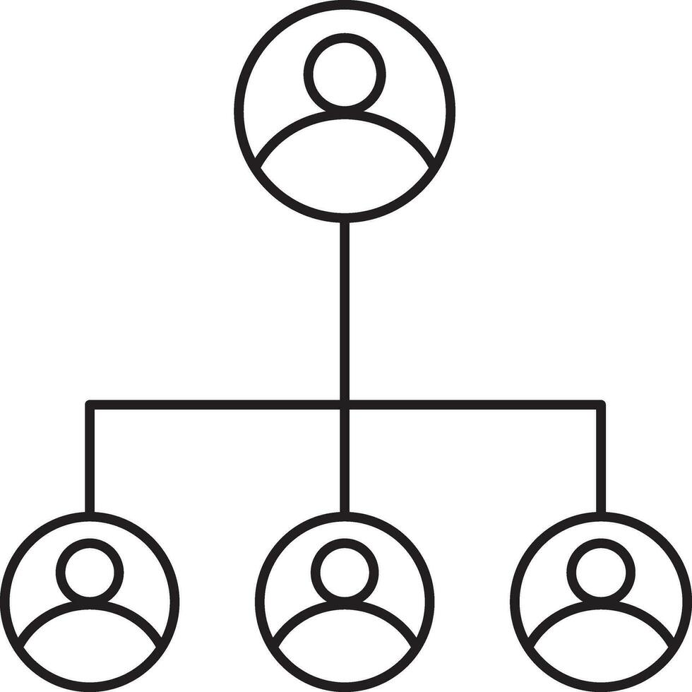 Flat Style Group Hierarchy Icon In Black Line Art. 24950251 Vector Art at Vecteezy