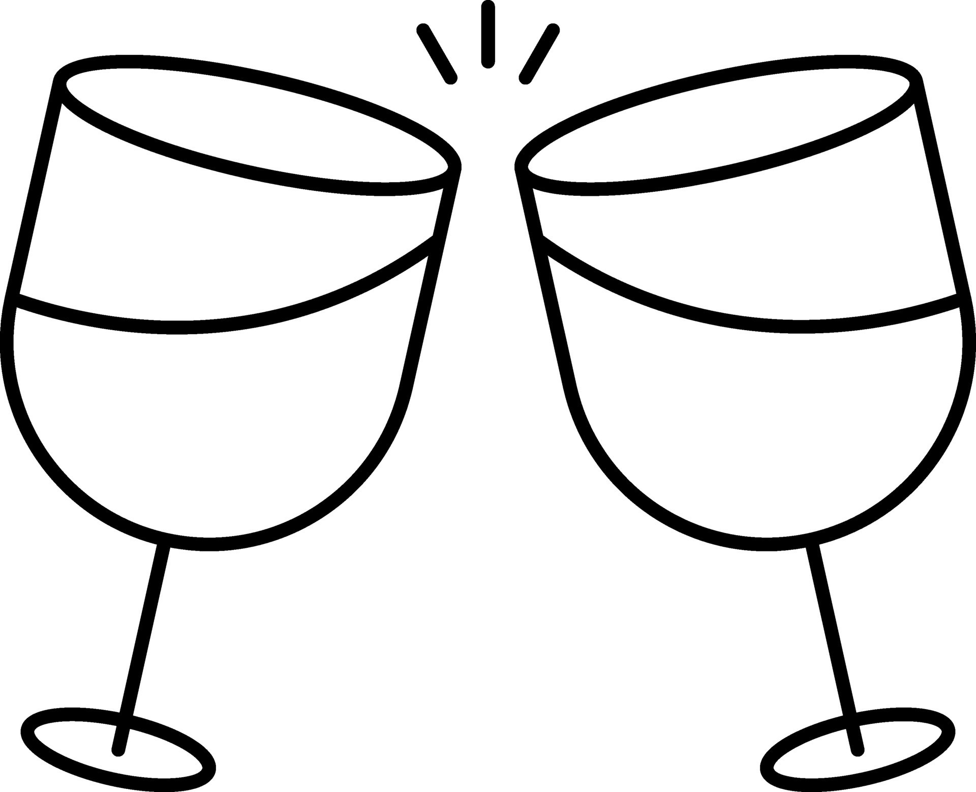 Black Thin Line Art Of Cheers Glass Icon 24950949 Vector Art At Vecteezy