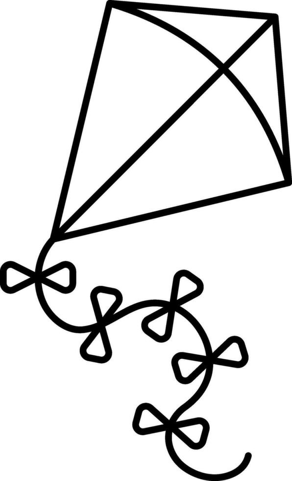 Isolated Kite Icon In Black Line Art. 24951423 Vector Art at Vecteezy