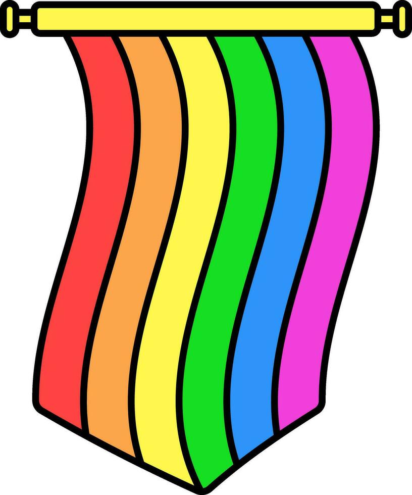 Rainbow Pennant Flag Hang Icon In Flat Style. 24951435 Vector Art at ...