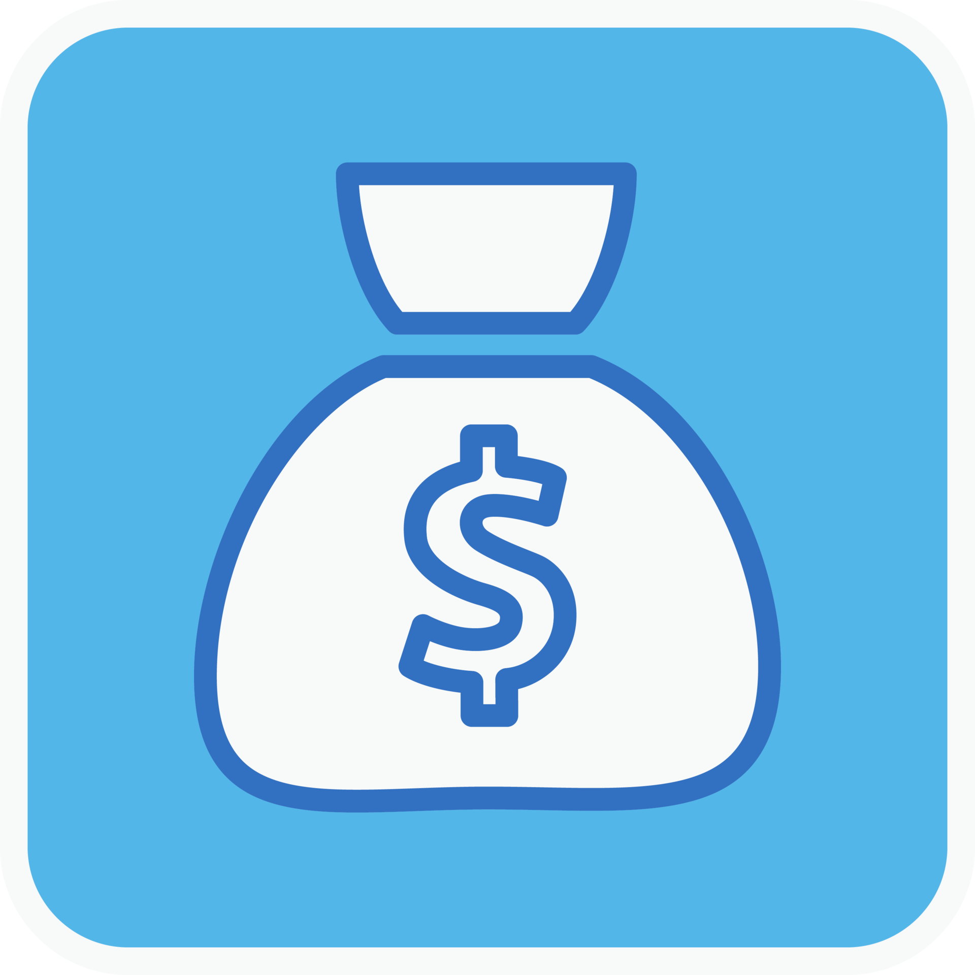 dinheiro saco plano ícone dentro quadrado. 24952257 PNG