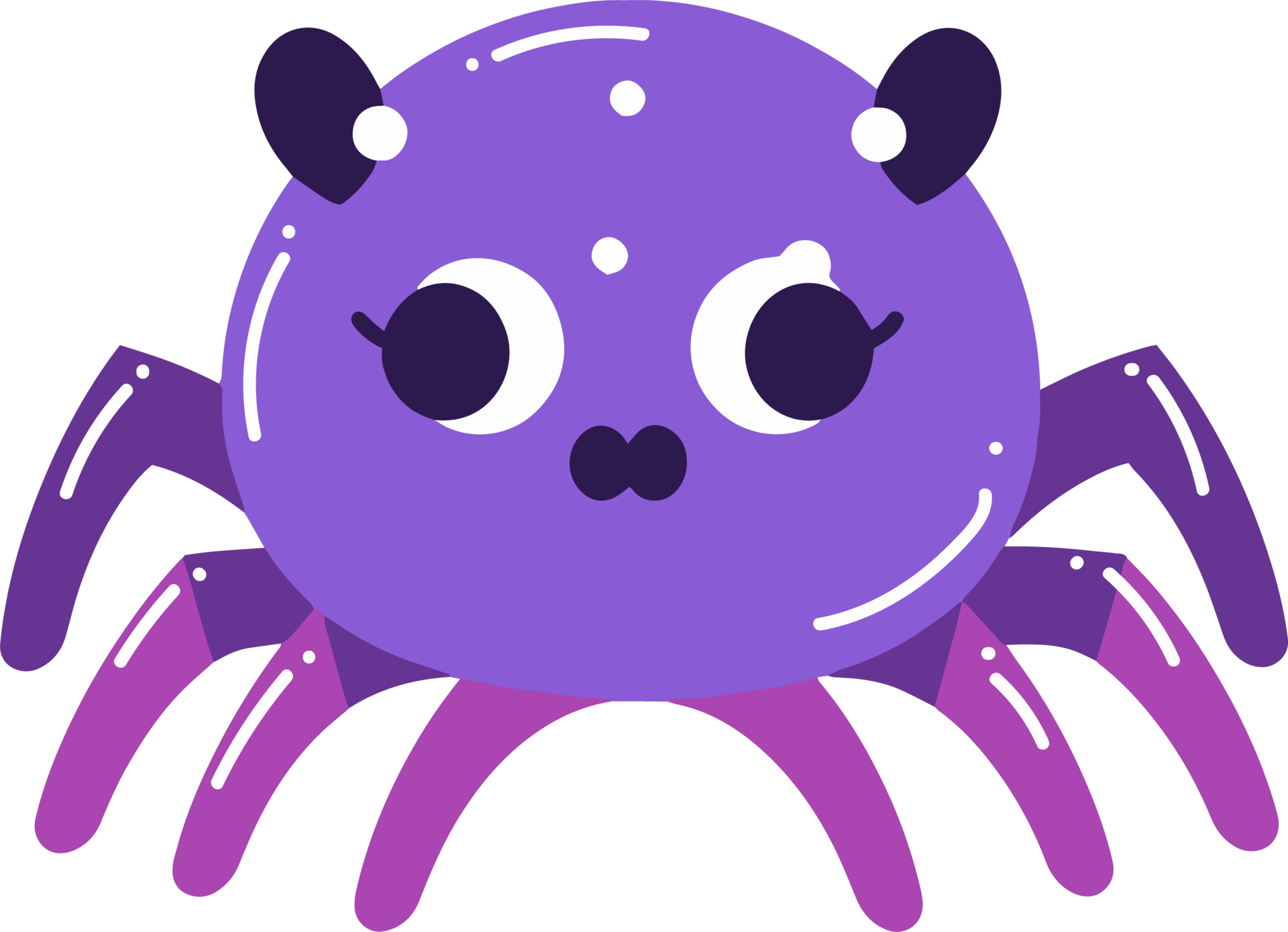 Hand Drawn cute spider in flat style 24953203 PNG
