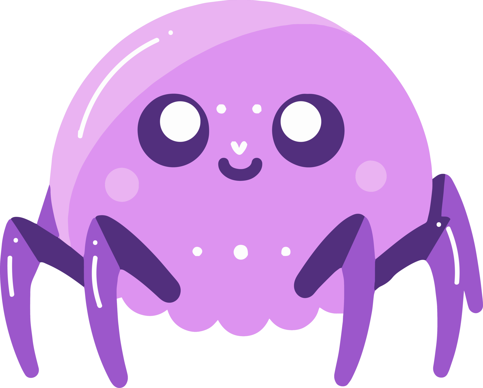 Hand Drawn cute spider in flat style 24953271 PNG