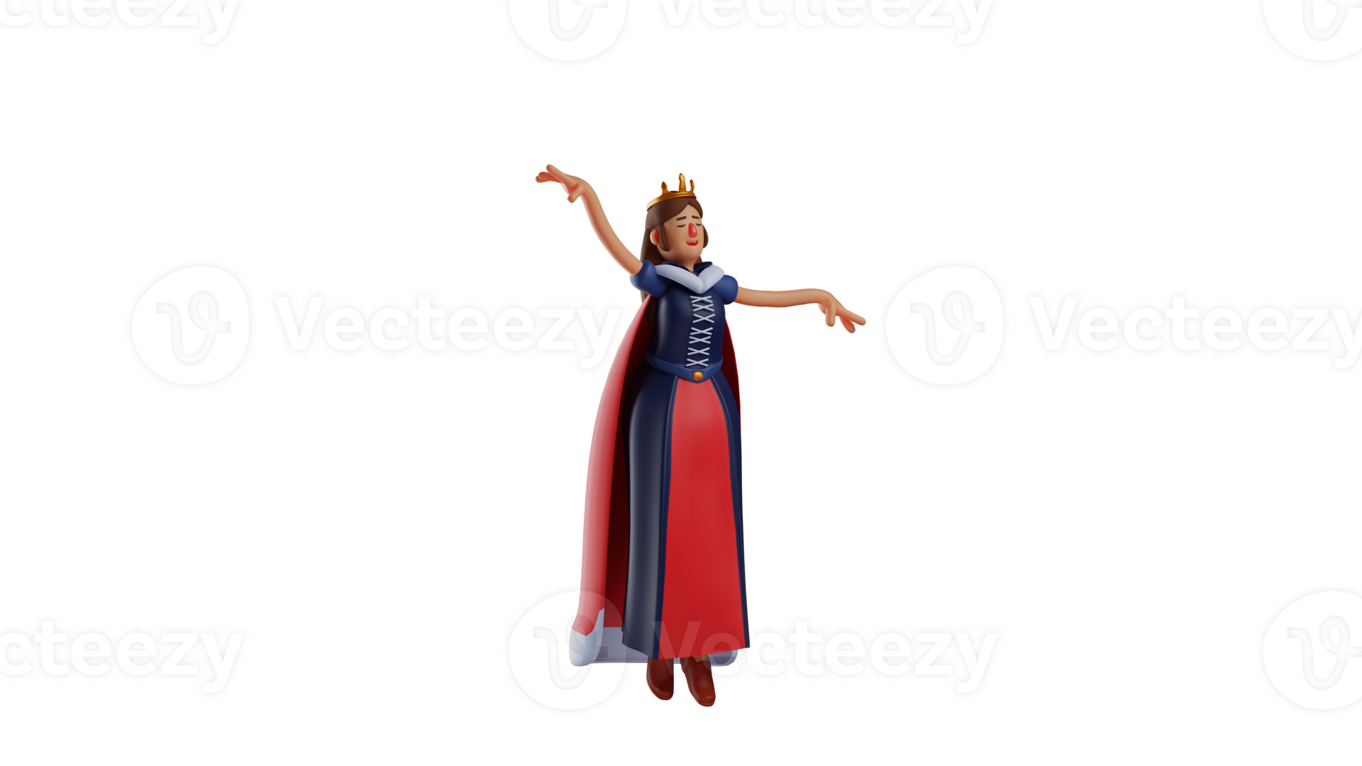 3d Illustration Talented Princess 3d Cartoon Character The Royal