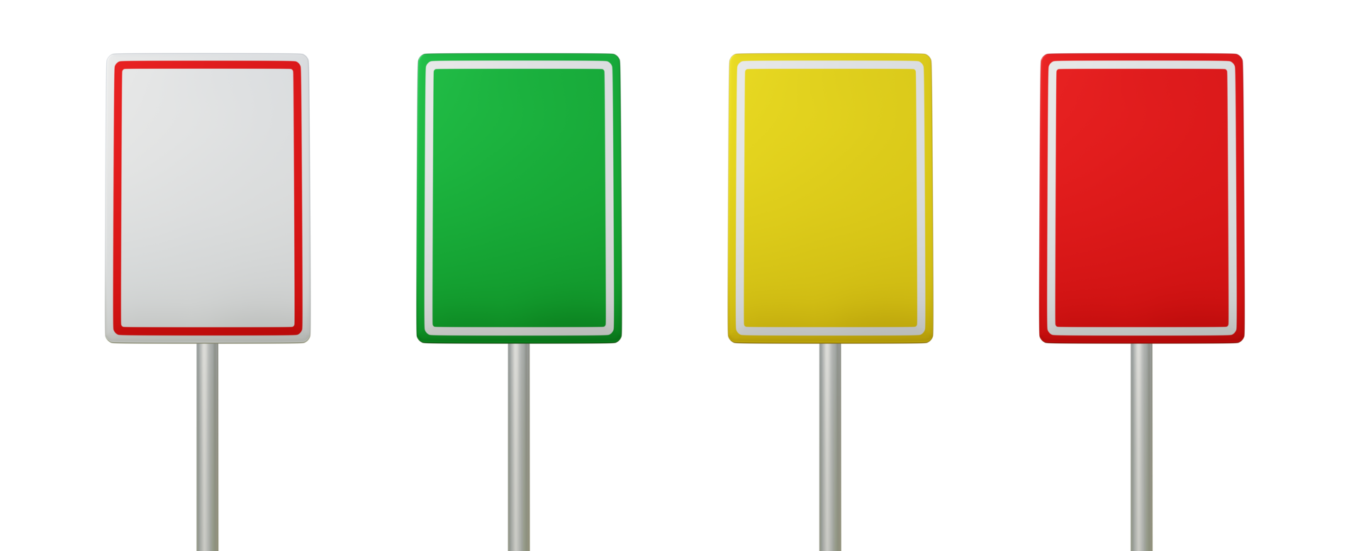 Stop Warning Sign 3d Set Object On Road 24959887 Png