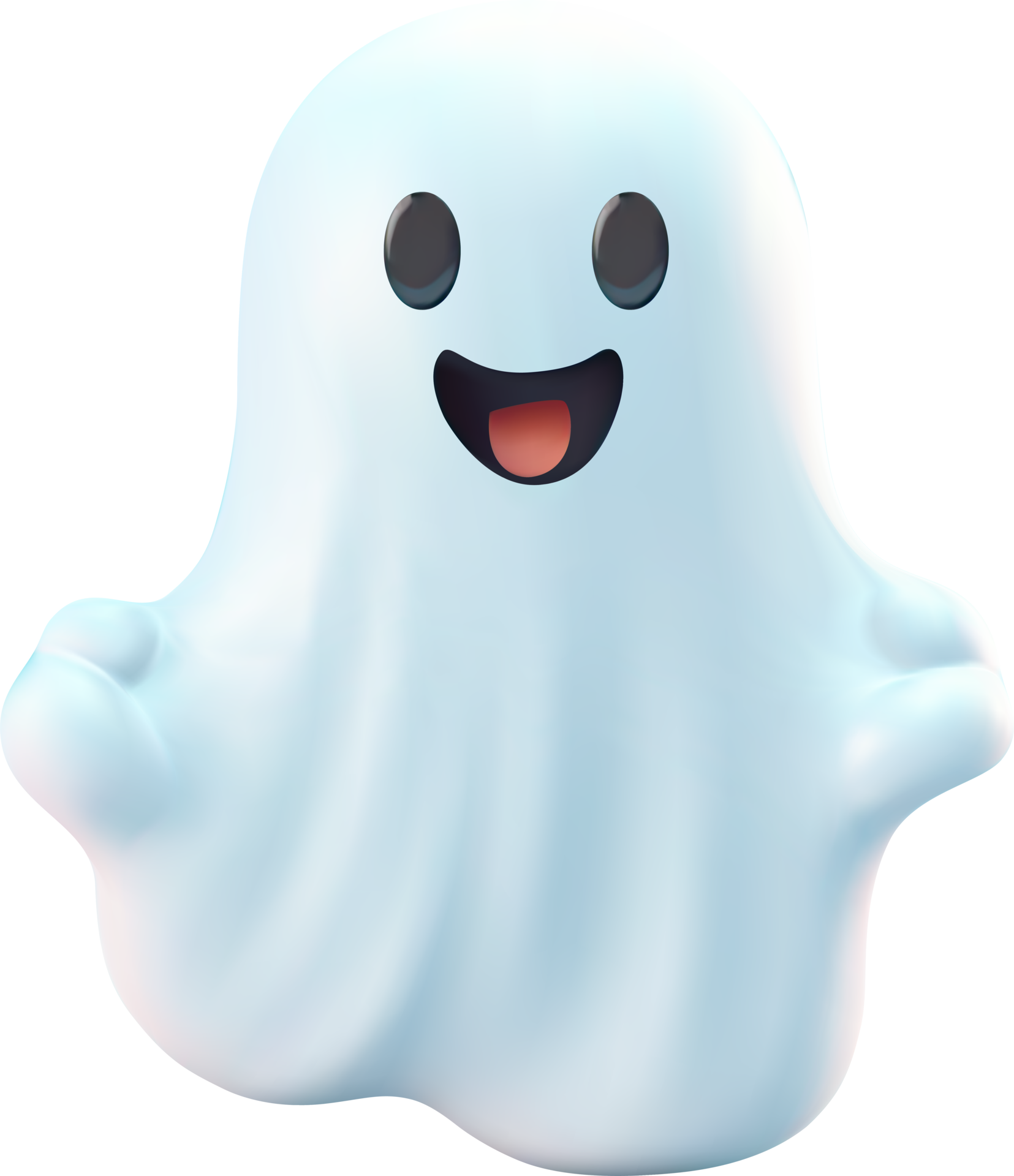 Cute 3d Funny Ghost Vector Illustration 24970956 Png