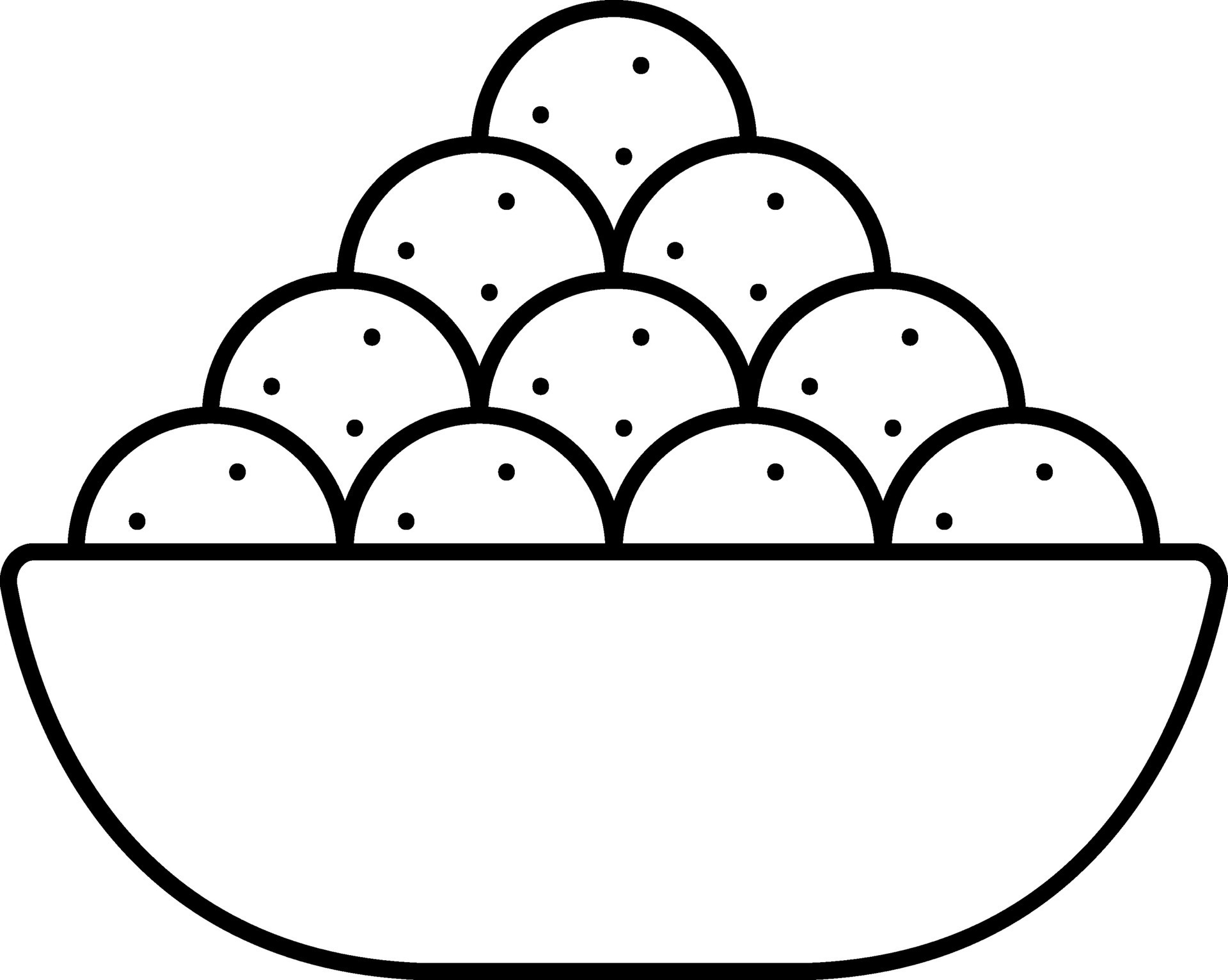 Black Outline Illustration Of Ladoo Bowl Icon 24971948 Vector Art At Vecteezy