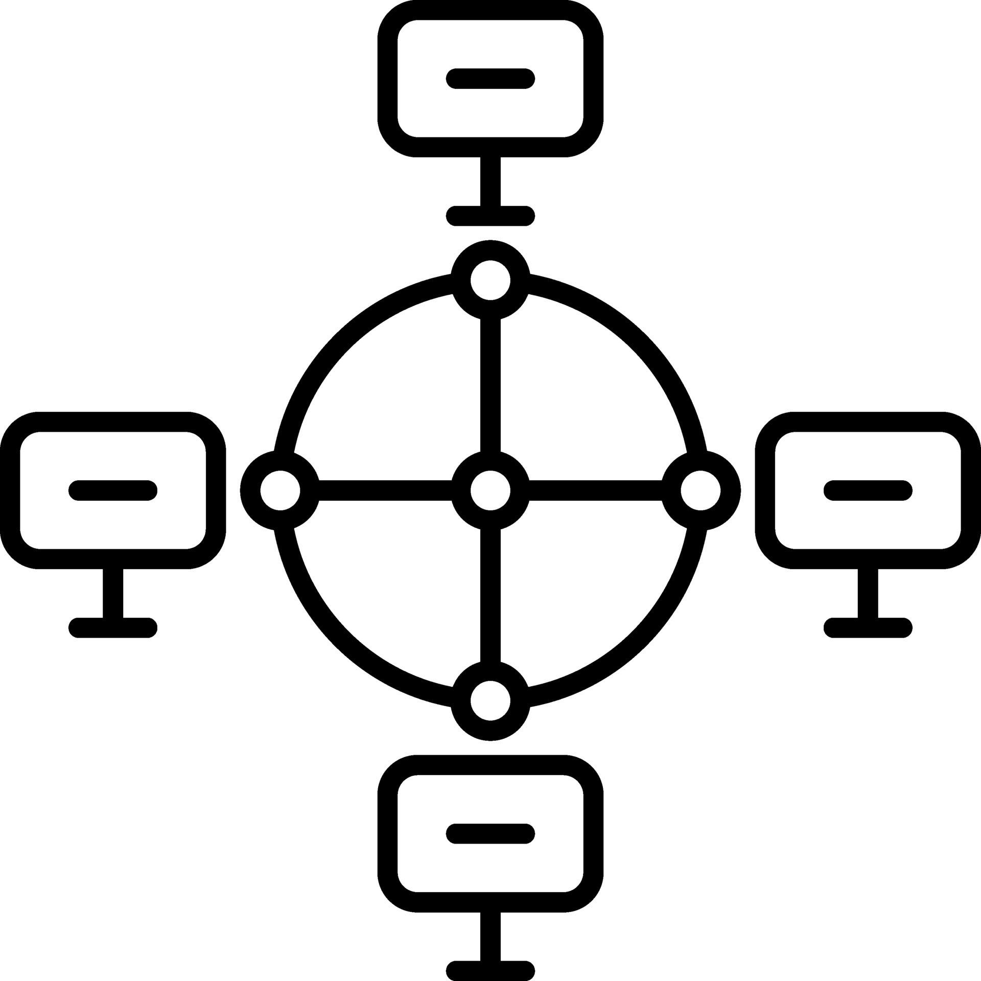 Computer Networking Icon In Black Outline. 24972180 Vector Art at Vecteezy