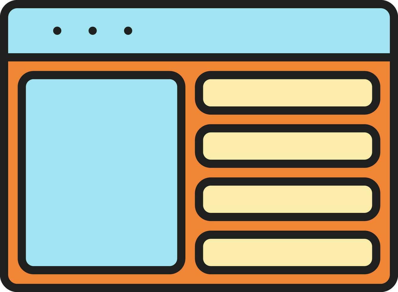 Web Page Icon In Orange And Blue Color. 24973179 Vector Art at Vecteezy