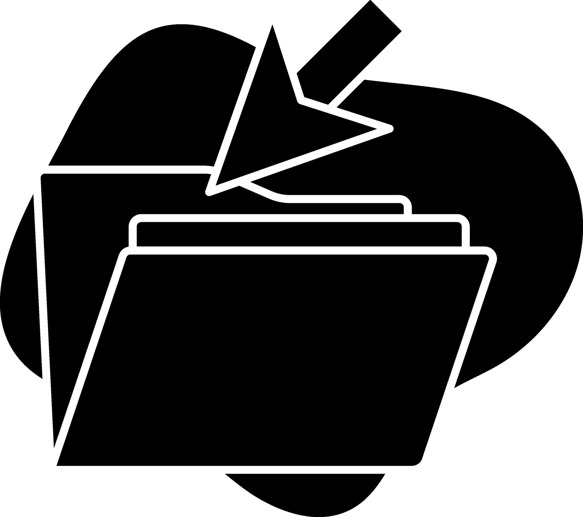 Flat Style Add File Folder Icon On Black Background. 24974309 Vector ...