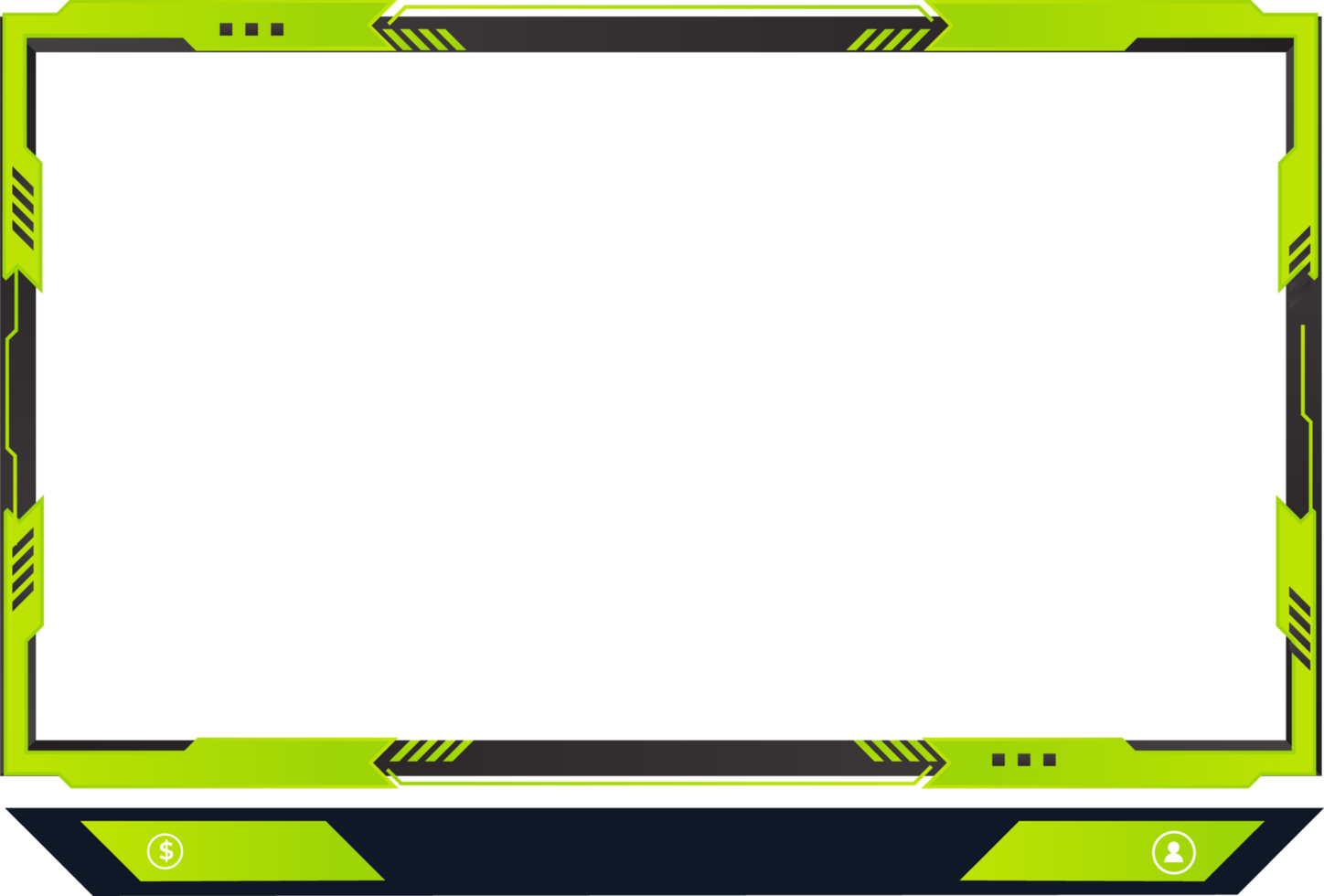 Live broadcast screen panel png with green color. Online gaming frame ... Live broadcast screen panel png with green color. Online gaming frame ...