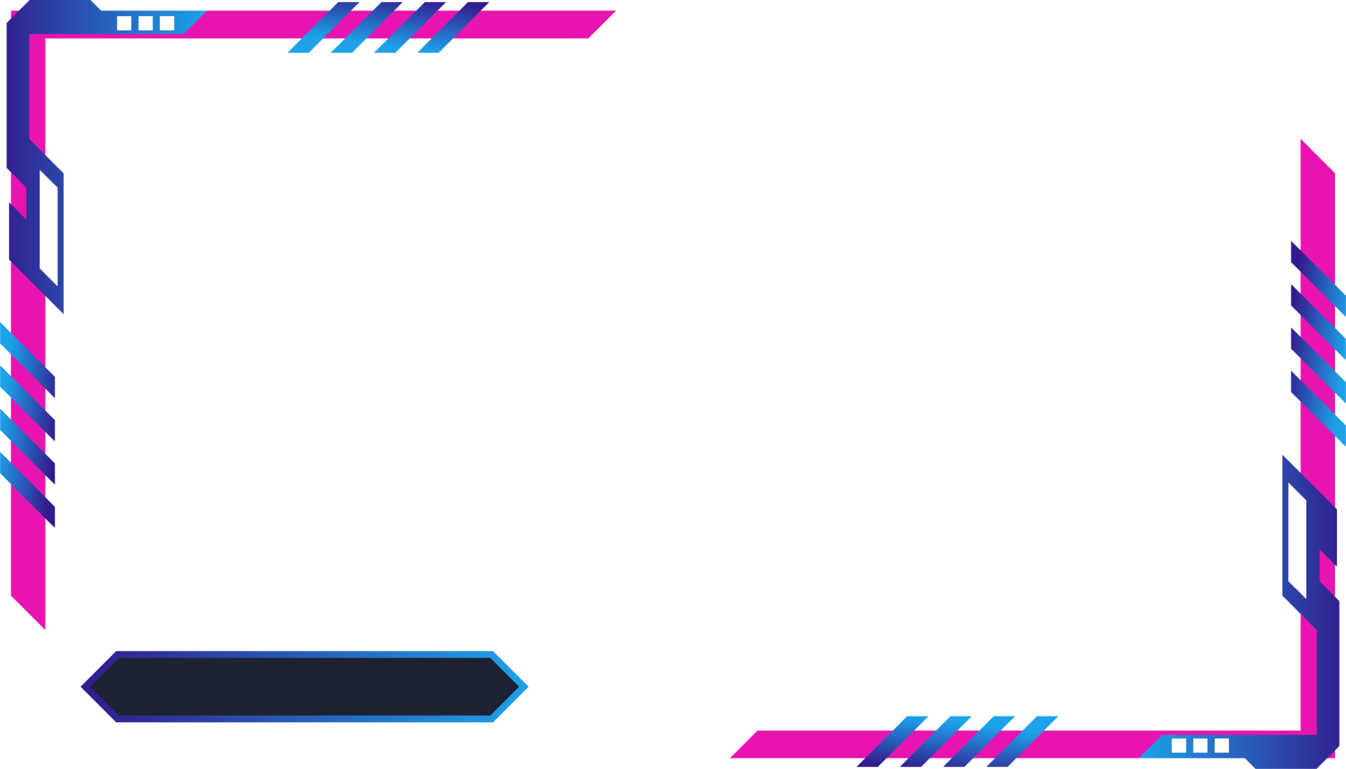 Simple Futuristic Gaming Screen Panel Png With Abstract Shapes Online Game Streaming Overlay