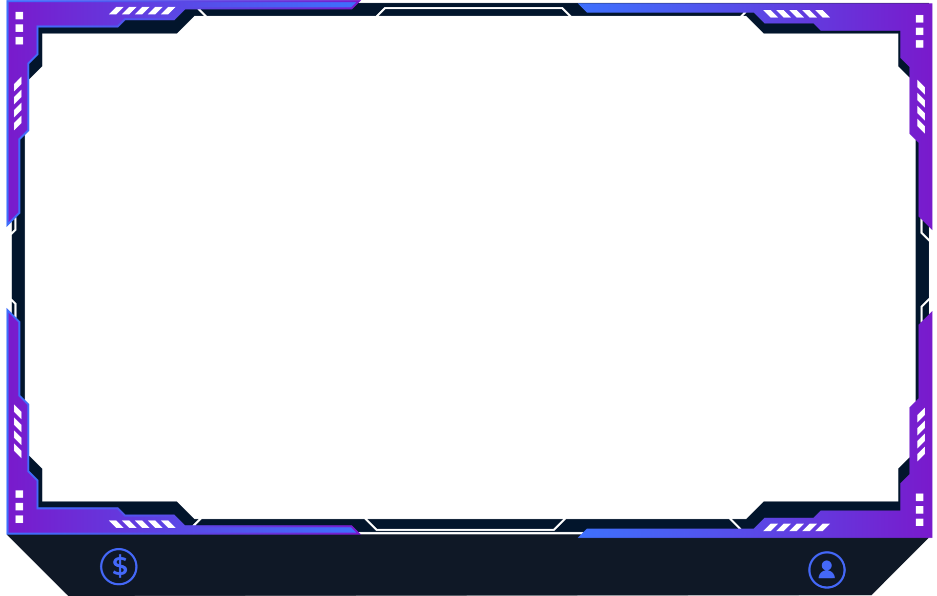 Digital Live Streaming Overlay Png Broadcast Screen Design With Abstract Shapes Futuristic