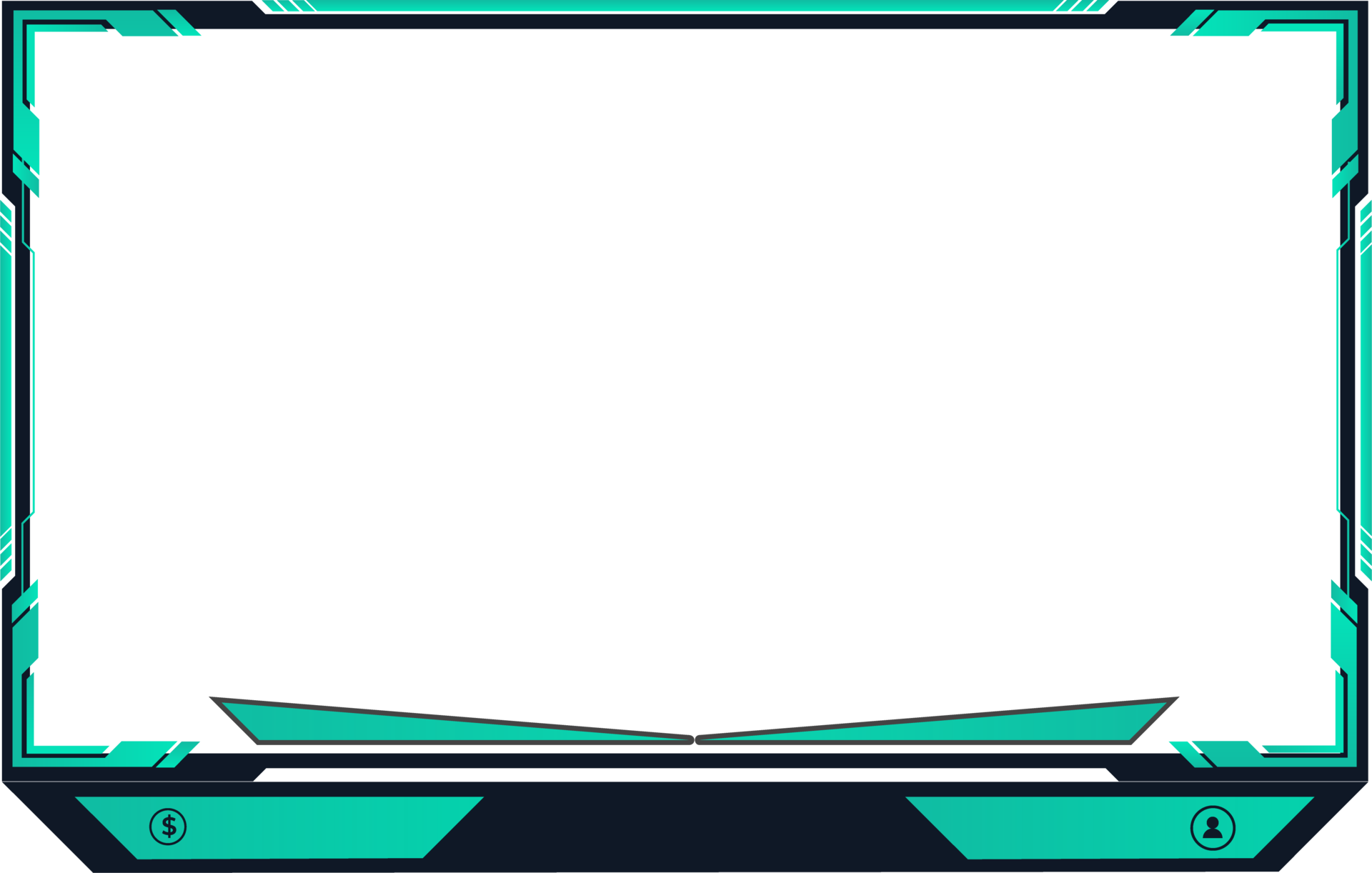 Futuristic gaming overlay png for screen panels with colorful buttons ...