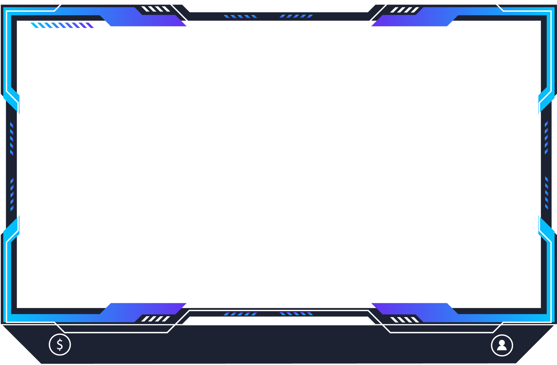 Creative streaming overlay design for online gamers with blue colors ... Creative streaming overlay design for online gamers with blue colors ...