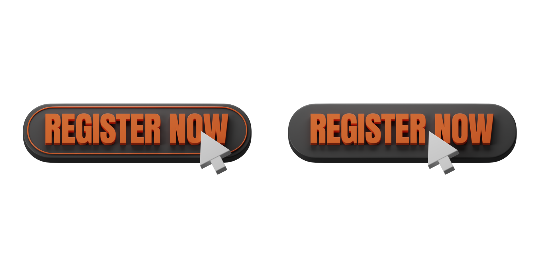 Register now button 3d illustration isolated. CTA or call to action buttons. Suitable for user ...