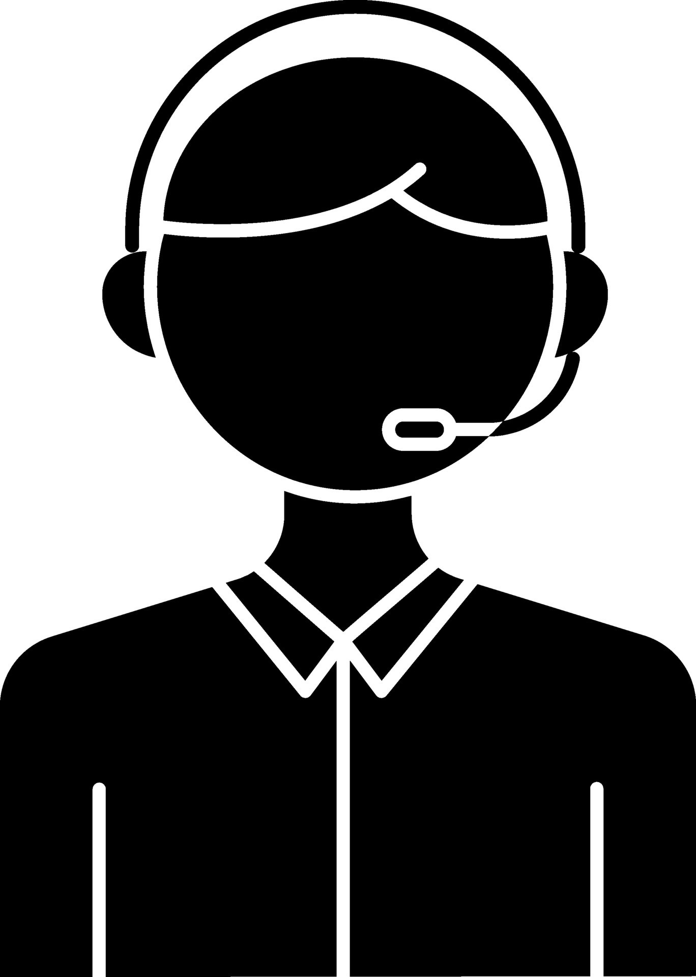 Customer Service Icon In Black and White Color. 24977139 Vector Art at Vecteezy
