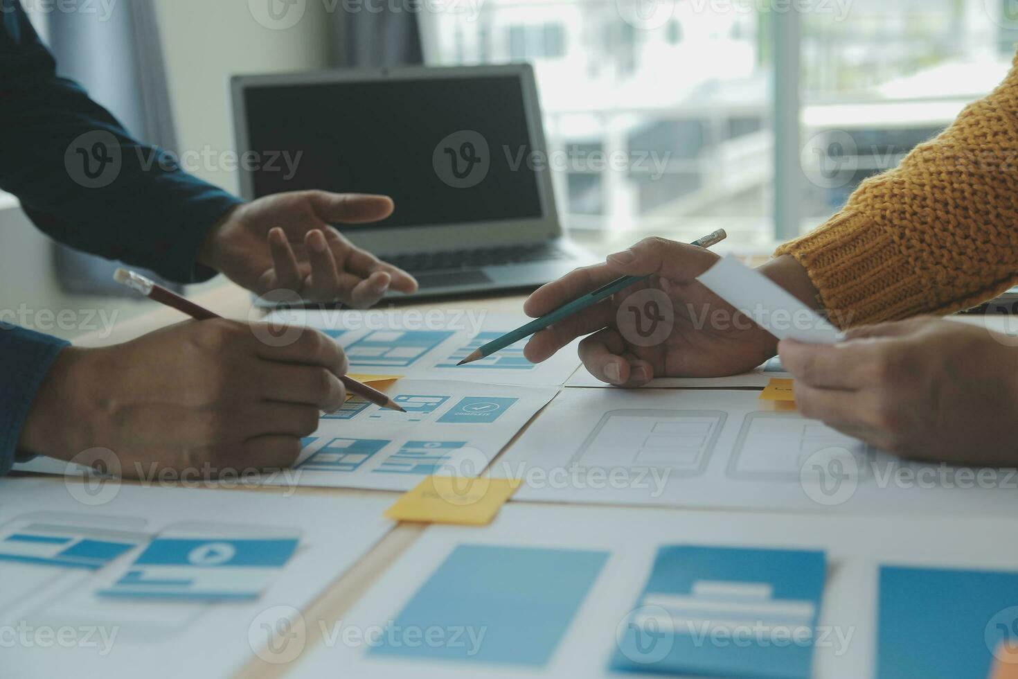 Website designer Creative planning application development draft sketch drawing template layout ...